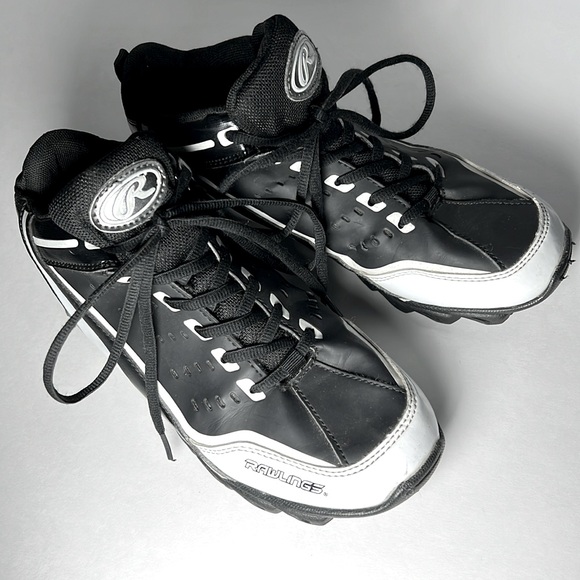 Rawlings | Shoes | Rawlings Rugged Sneakers Boys 55 W Wide Black And ...